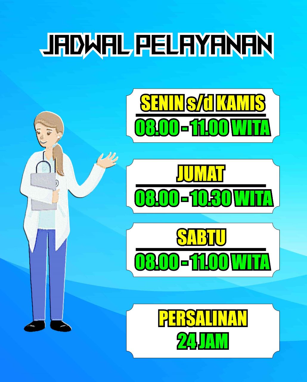 Jadwal Pelayanan Uptd Puskesmas Banggai Surim Balut